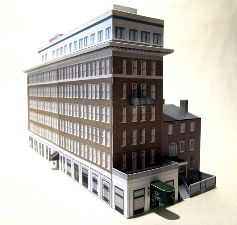 1/160 (N-scale) Planters Inn Paper Model - EcardModels