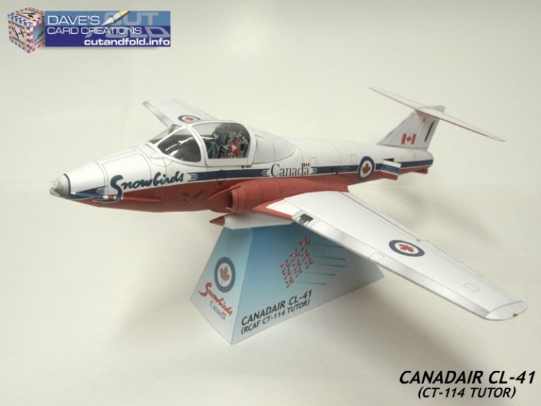 1/33 Canadair CL-41 CT-114 Tutor Jet RCAF Snowbirds Paper Model ...