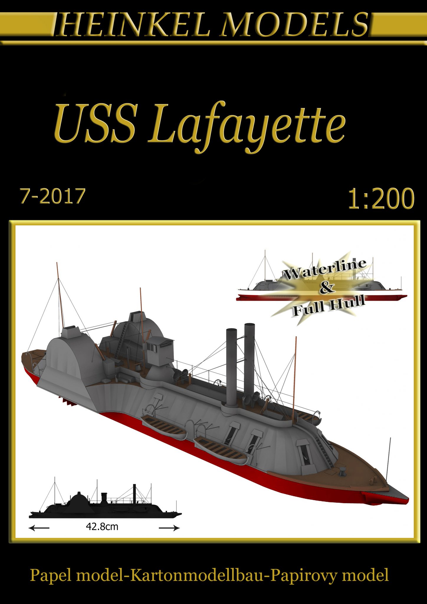 1/200 Japanese ironclad Kōtetsu Paper Model - EcardModels