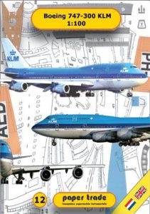 1/100 Boeing 747-300 KLM Paper Model - EcardModels