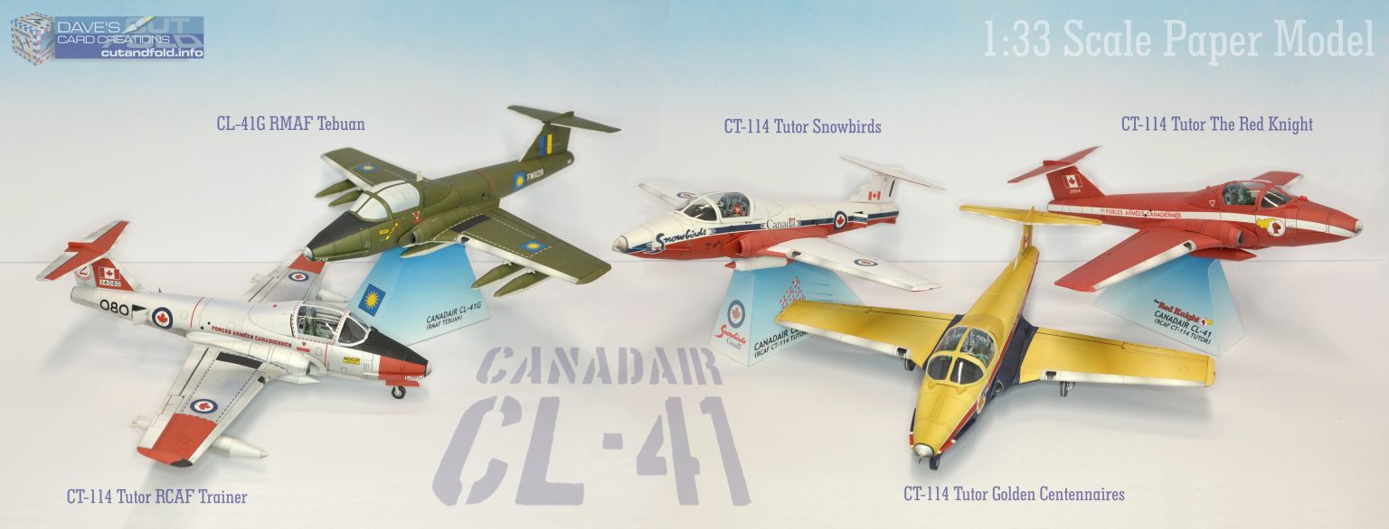 1/33 RMAF CL-41G Tebuan / Canadair CL-41 CT-114 Tutor Jet Paper Model ...