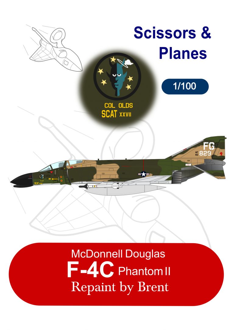 1/100 McDonnell Douglas F-4 Phantom II Scat XXVII Paper Model - EcardModels