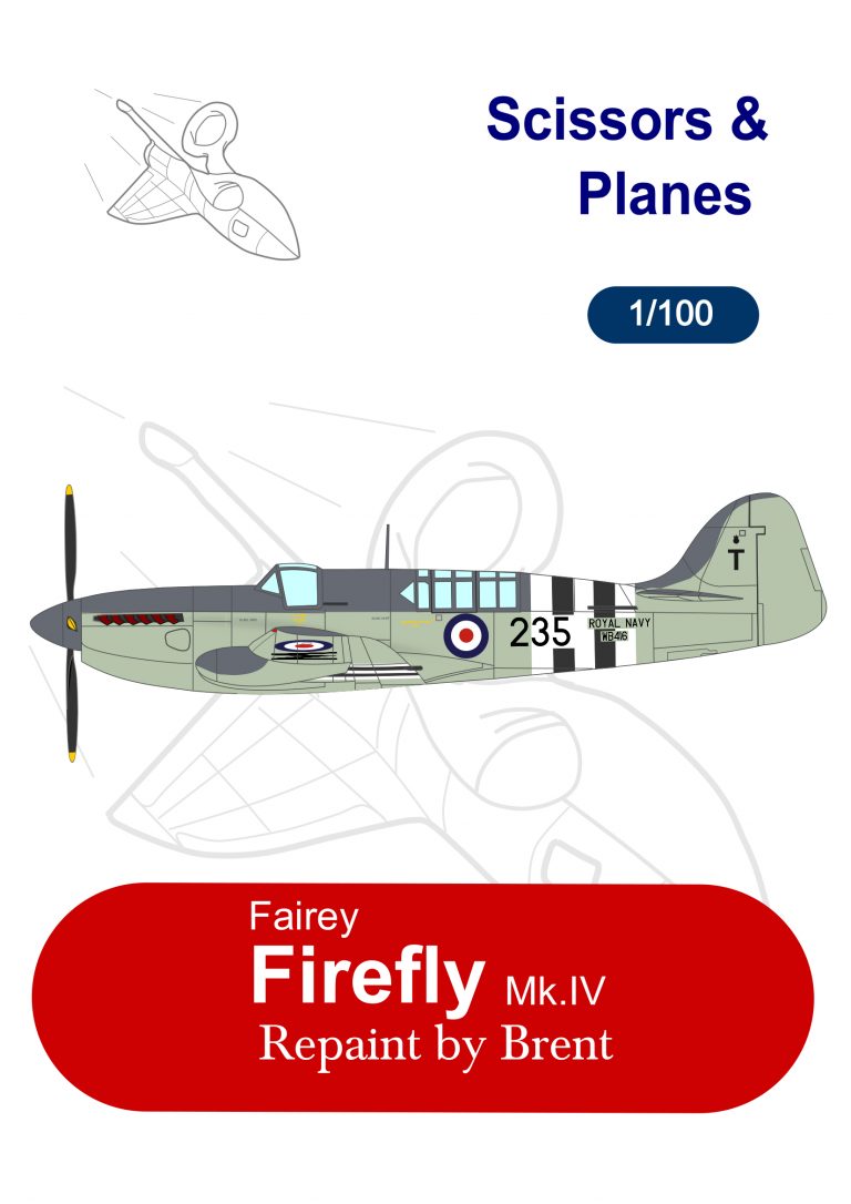 1/100 Fairey Firefly Mk. IV Royal Navy Nr WB416 Paper Model - EcardModels