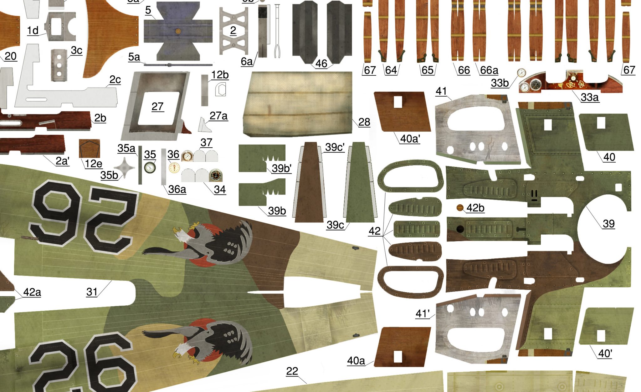 1/33 Spad XIII Frank Luke Jr Paper Model - EcardModels