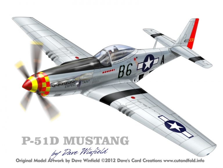 1/33 Mustang P-51D Expectant - Frank Gailer Paper Model - EcardModels