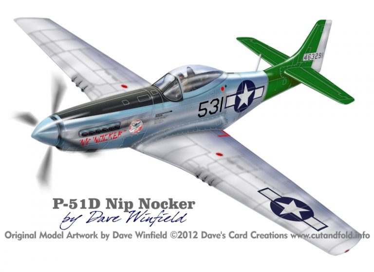 1/33 Mustang P-51D Nip Nocker Wes Murphy Paper Model - EcardModels