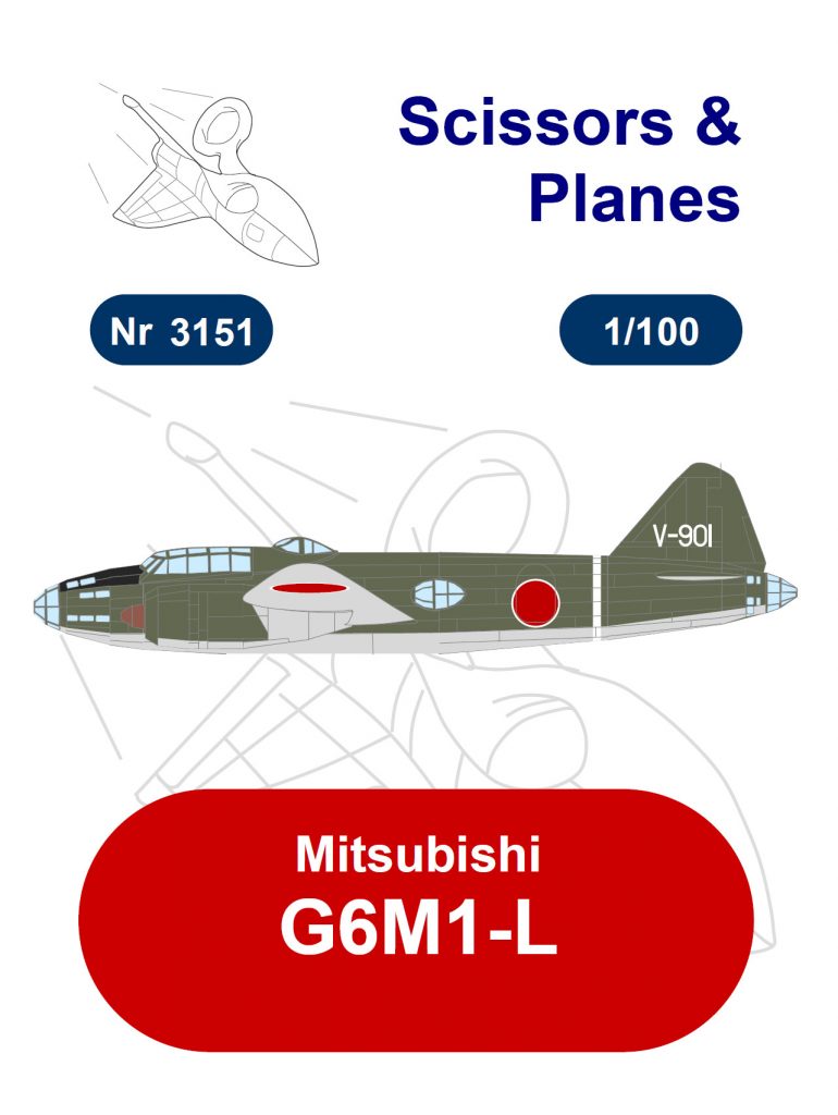 1/100 BruNo3151 Mitsubishi G6M1-L Paper Model - EcardModels