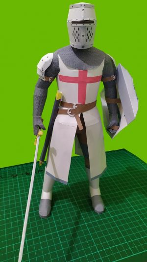 1/5 Templar Knights Figure Paper Model - EcardModels