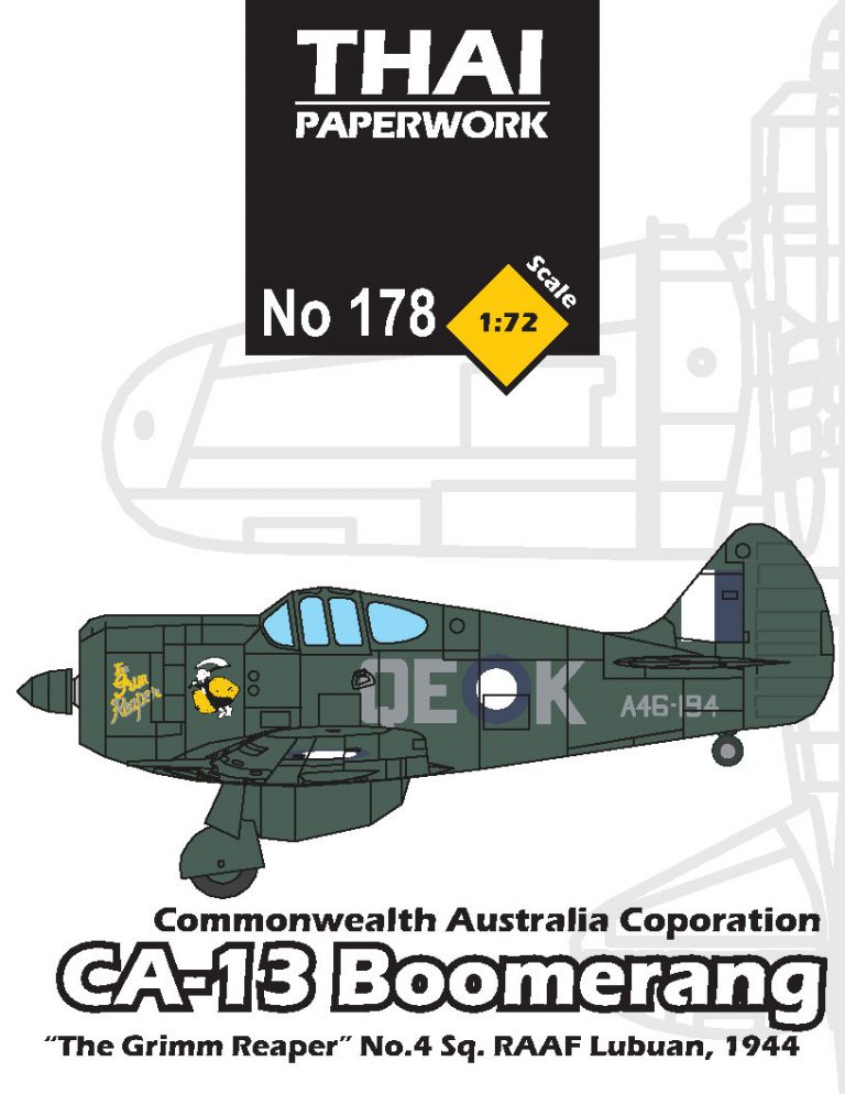 1/72 - CAC Boomerang "The Grimm Reaper" Paper Model - EcardModels