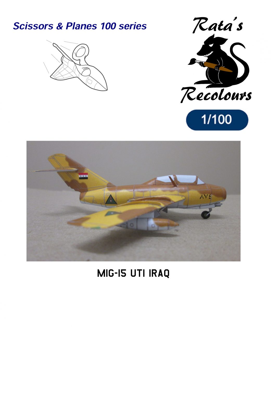 1/100 Mikoyan Gurevich Mig 15 UTI -Iraq- Paper Model - EcardModels