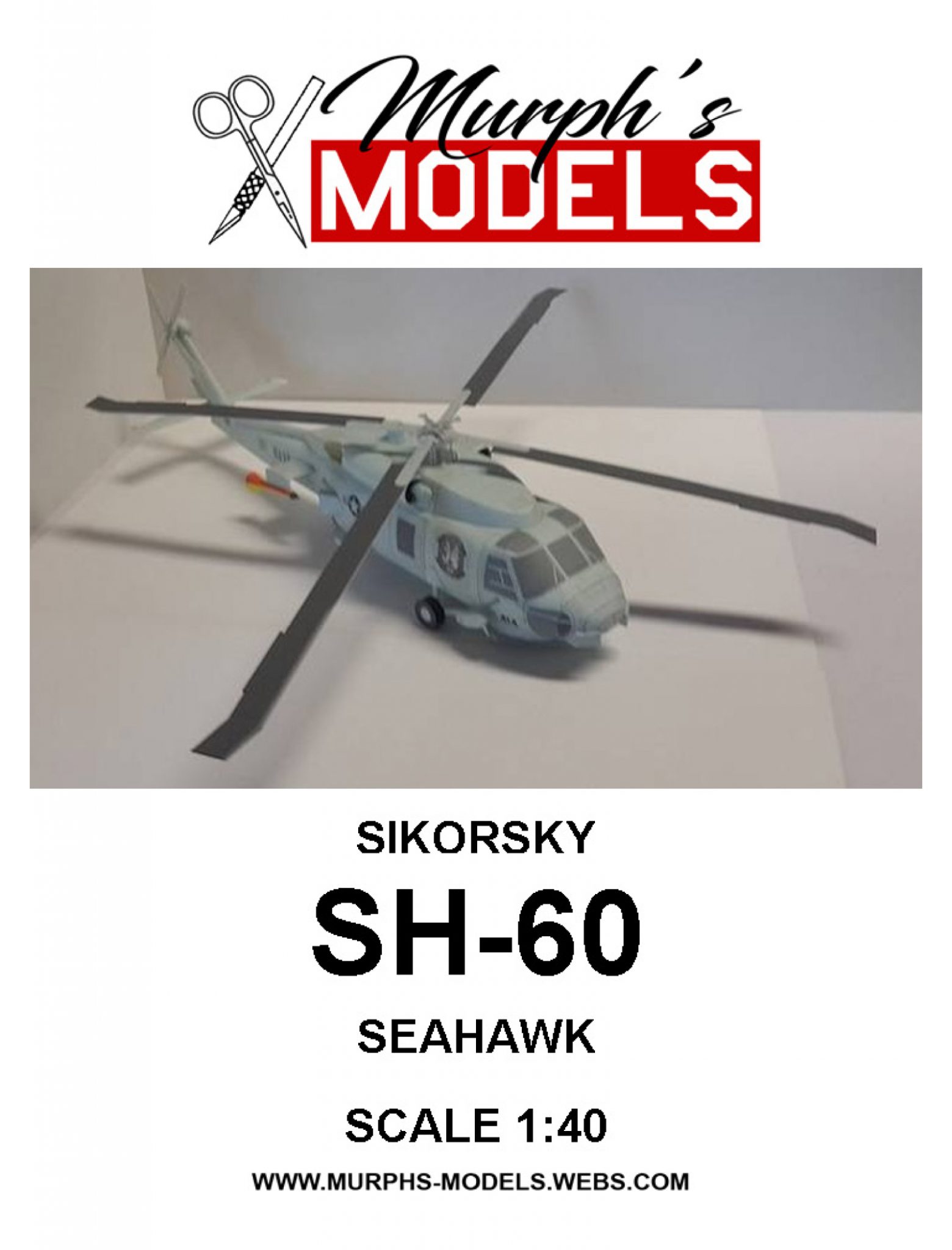 1/40 Sikorsky SH-60 Seahawk Paper Model - EcardModels