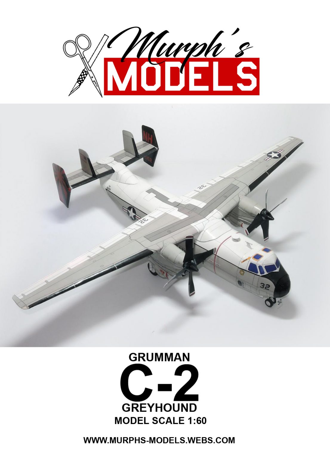 1/60 Grumman C-2 Greyhound VRC-30 paper model - EcardModels