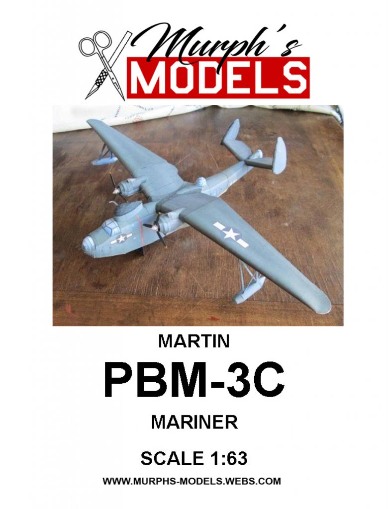 1/63 Martin PBM-3C Mariner US Navy Paper Model - EcardModels