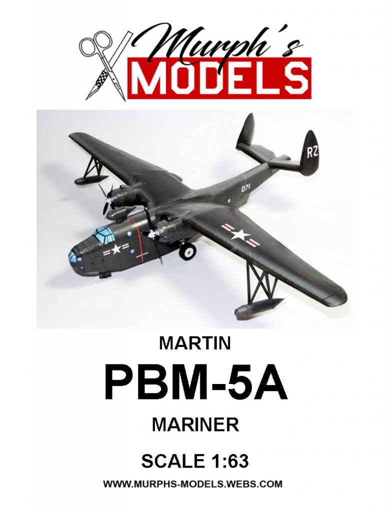 1/63 Martin PBM-5A Mariner Post WWII US Navy Paper Model - EcardModels