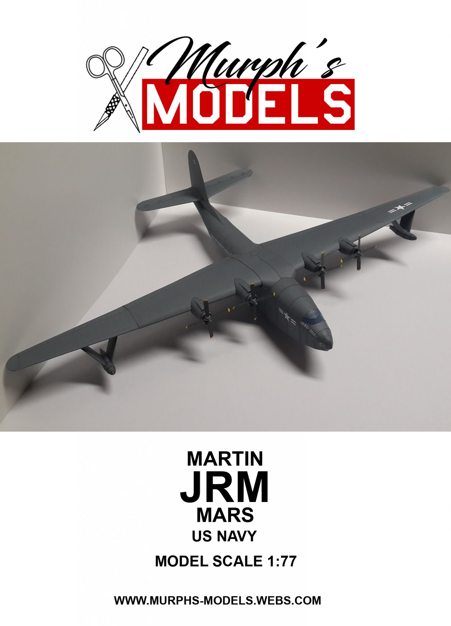 1/77 Martin JRM Mars US Navy Paper Model - EcardModels