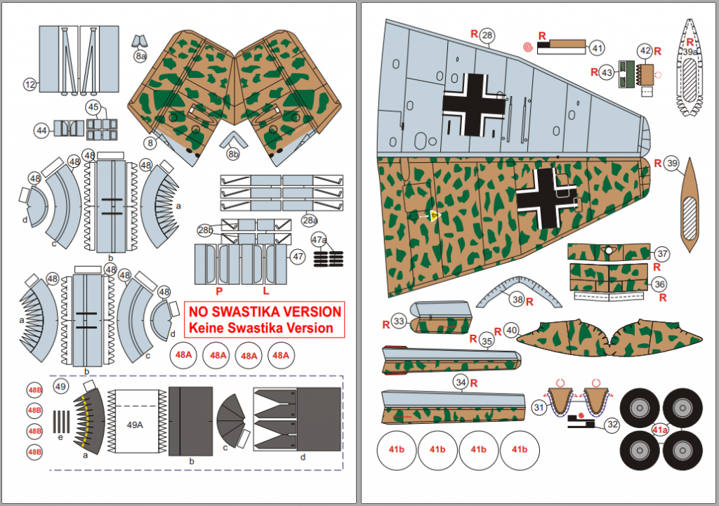 1/33 Junkers Ju-87B Trop Paper Model - EcardModels