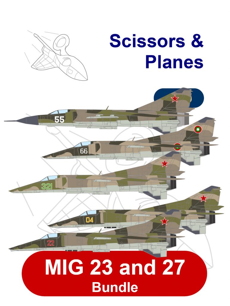 1/100 snp Mig 23 and 27 Bundle Paper Model - EcardModels