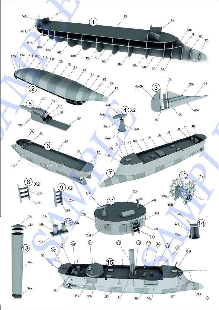1/200 Japanese ironclad Kōtetsu Paper Model - EcardModels