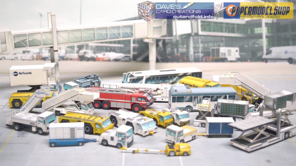 1/100 Aircraft Diorama Accessories Kit 4 Civil Airport Paper Model ...