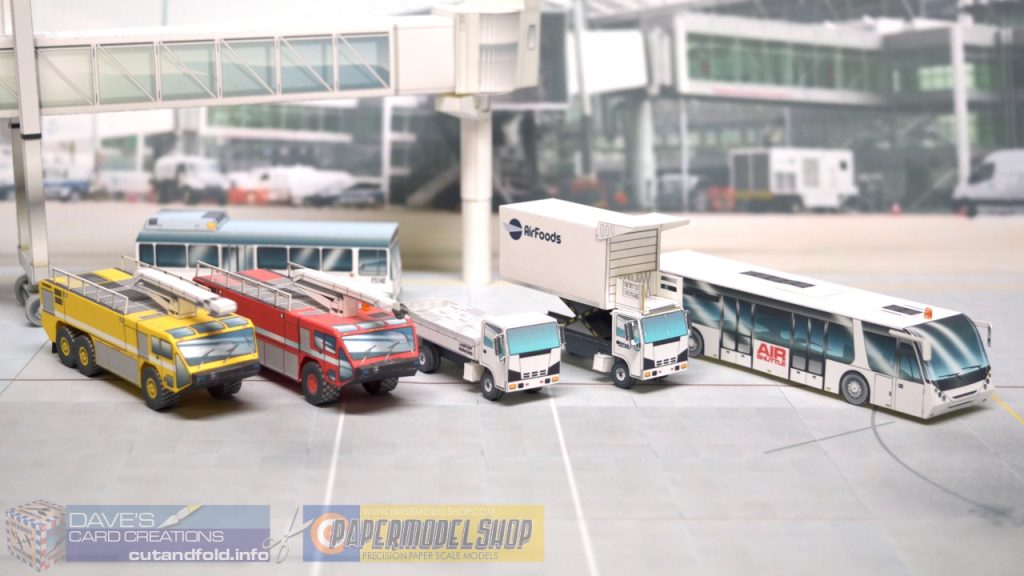 1/100 Aircraft Diorama Accessories Kit 4 Civil Airport Paper Model ...