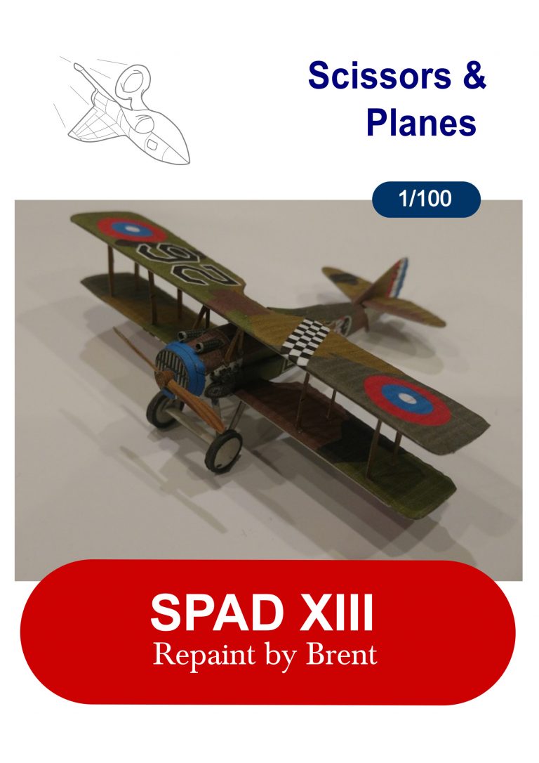 1/100 SPAD XIII Frank Luke Paper Model - EcardModels