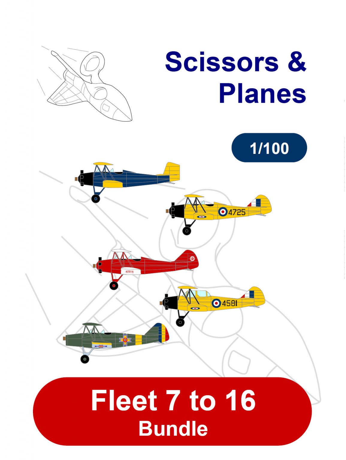 1/100 snp Fleet 7 to 16 Bundle Paper Model - EcardModels