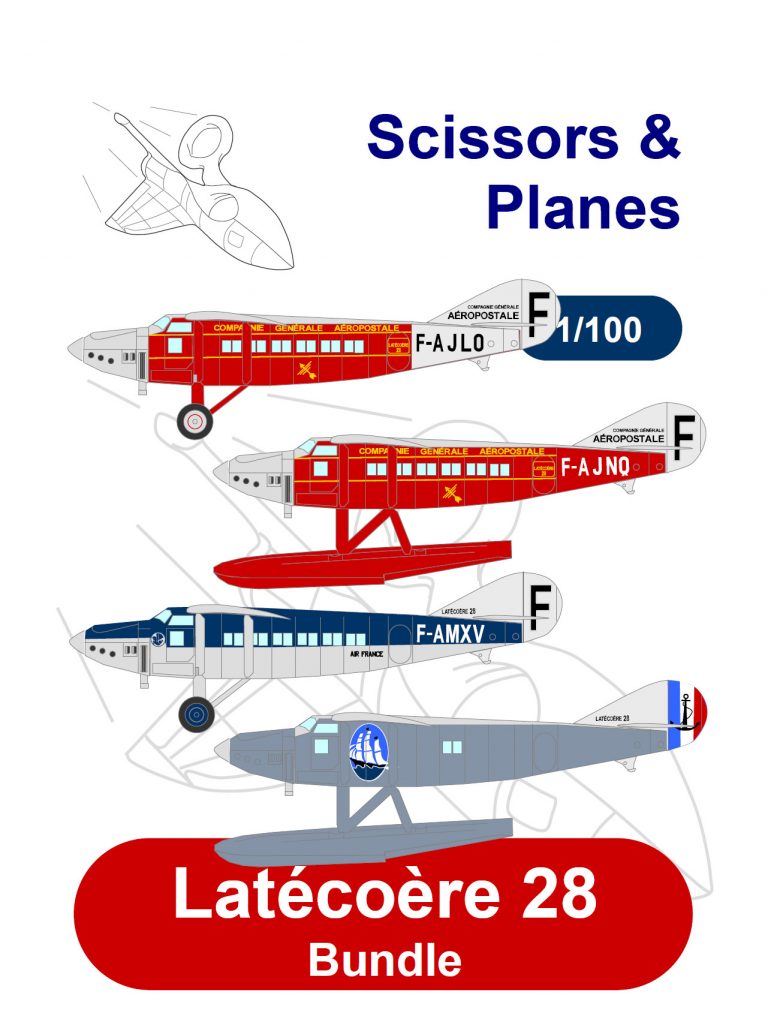 1/100 snp Latécoère 28 Bundle Paper Model - EcardModels