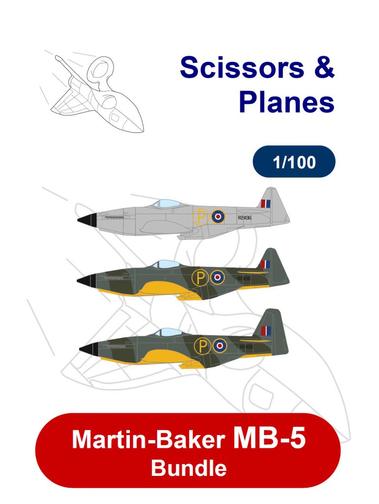 1/100 snp Martin-Baker MB5 Bundle Paper Model - EcardModels