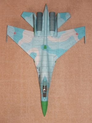 1/33 SUKHOI Su-27 Flanker-B Aircraft № 01 Paper Model - EcardModels