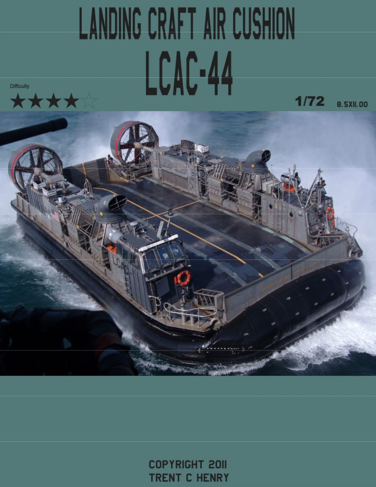 Hovercraft LCAC Paper Model digital card models - EcardModels
