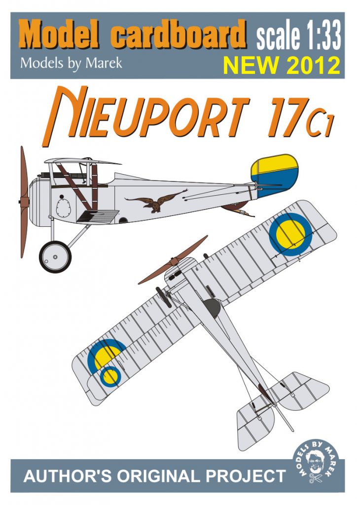 1/33 Nieuport 17C.1 Ukraine Eagle Paper Model - EcardModels