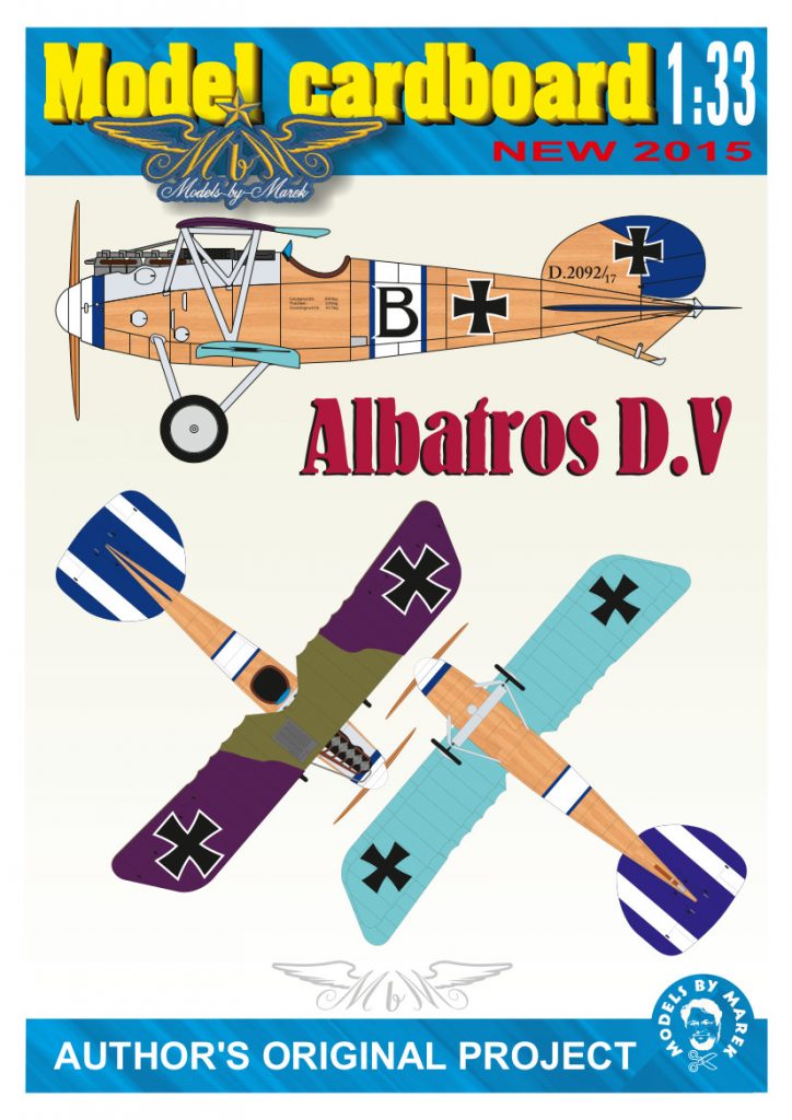 1/33 Albatros D.V - Ltn. Walter Boning - Paper Model - EcardModels