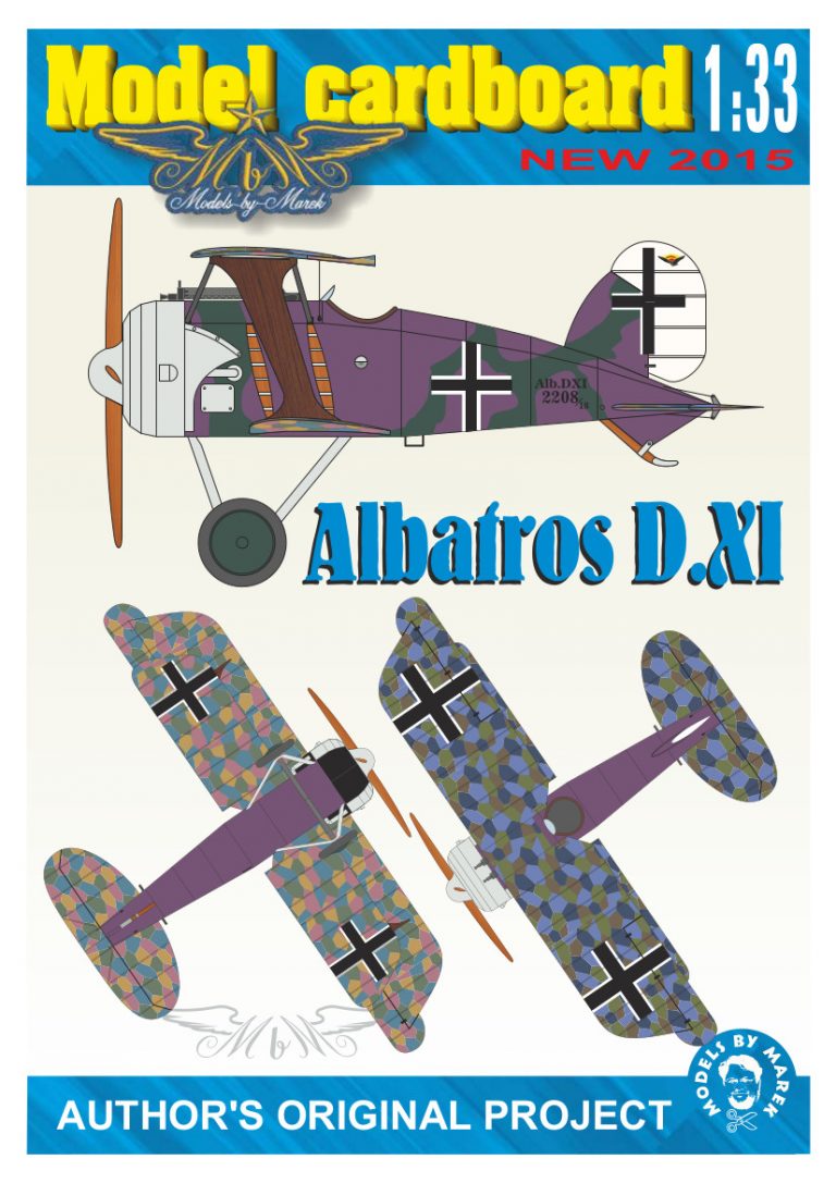 1/33 Albatros DXI - No 2208 - Paper Model - EcardModels