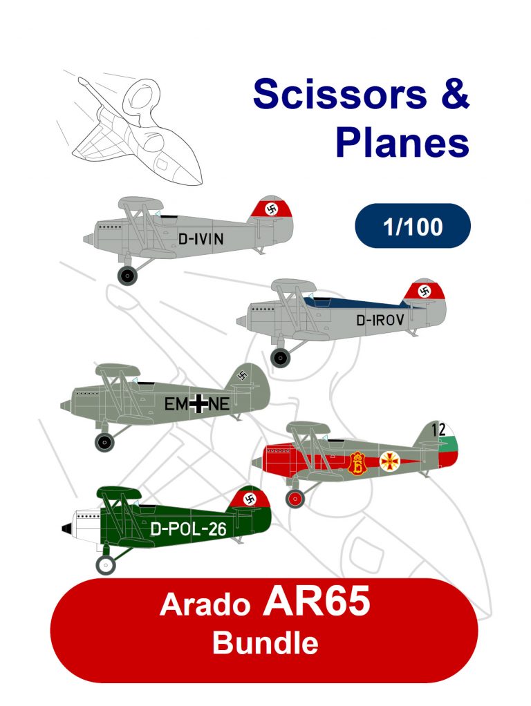 1/100 snp Arado AR.65 Bundle Paper Model - EcardModels