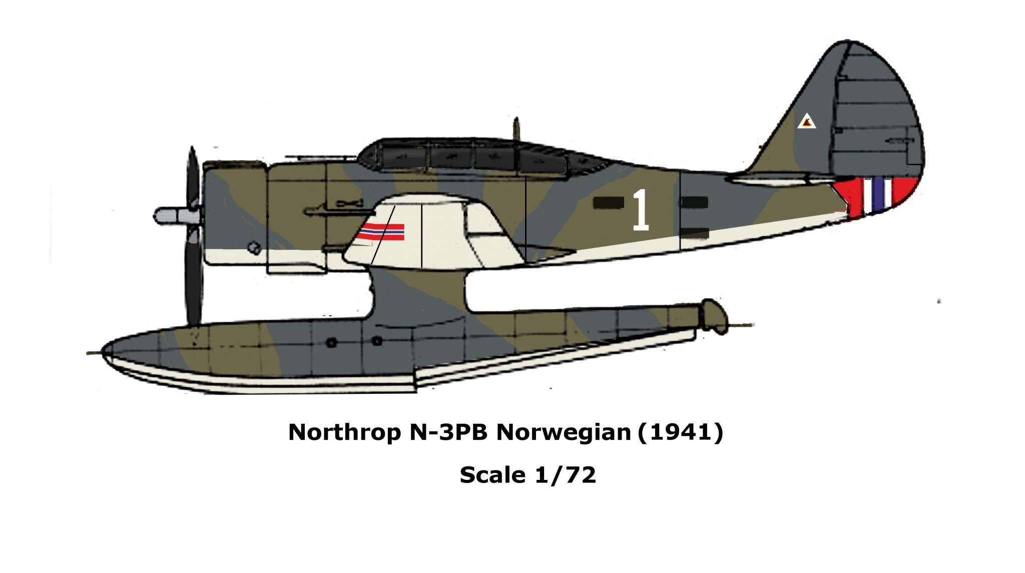 1/72 Northrop N-3PB Nomad Norwegian 1941 Paper Model - EcardModels