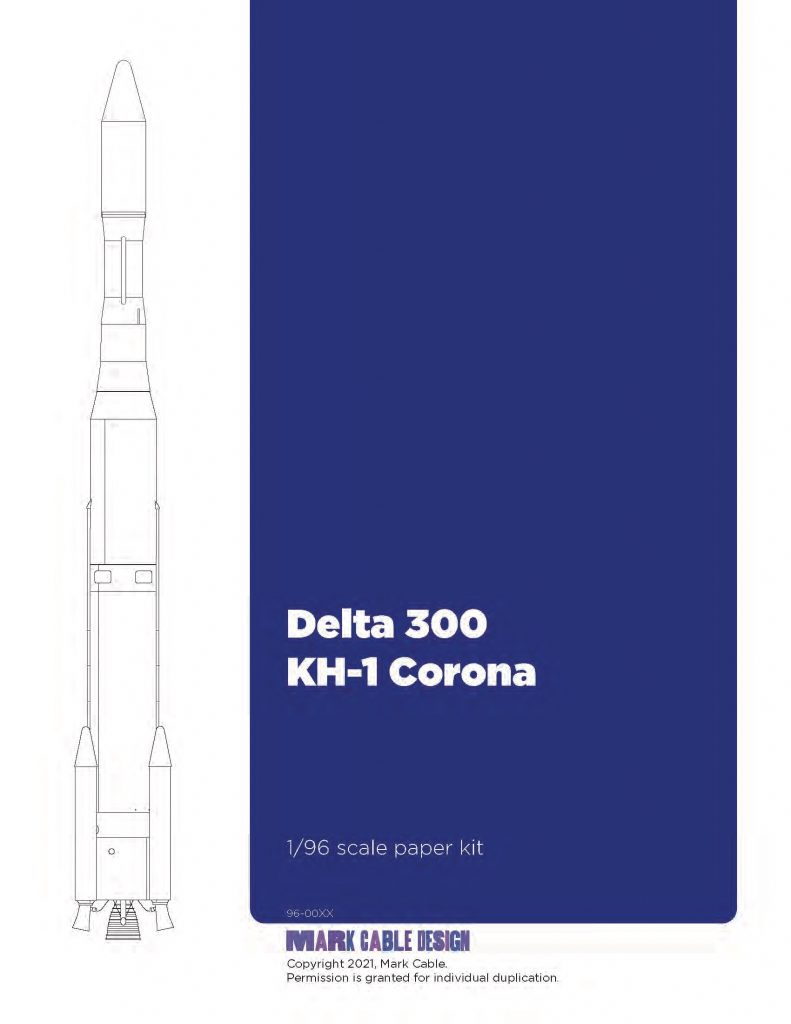 1/96 Delta 300 + NOAA4 Satellite Paper Model - EcardModels