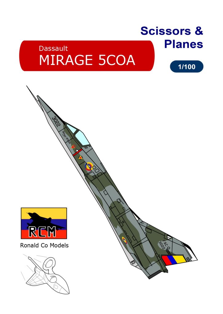 1/100 Dassault Mirage 5COA Paper Model - EcardModels