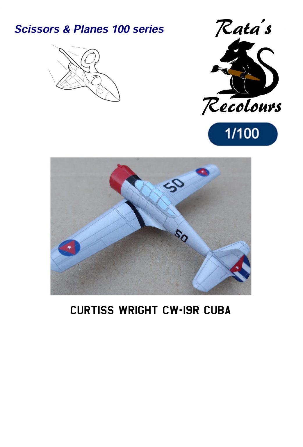 1/100 Curtiss Wright CW-19R Paper Model - EcardModels