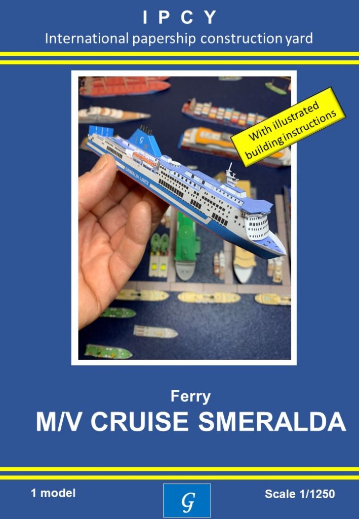 1/1250 Ferry CRUISE SMERALDA Paper Model - EcardModels