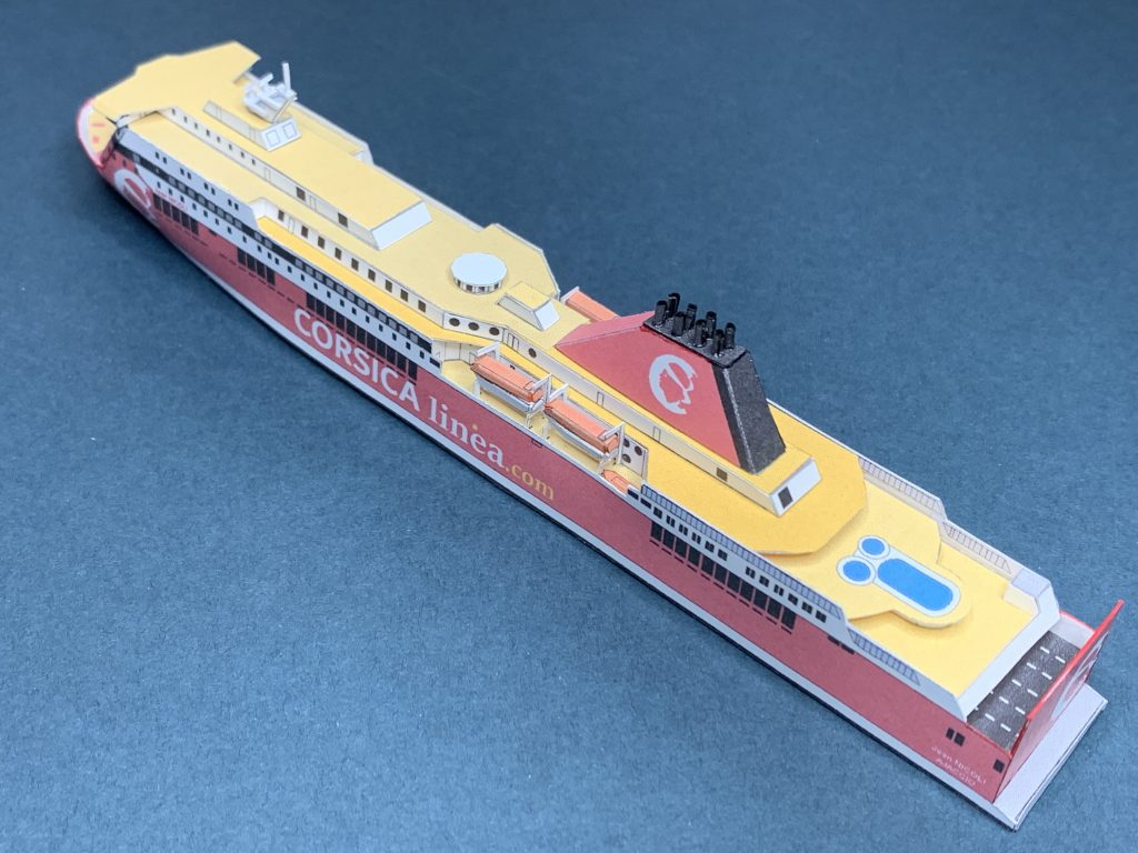 1/1250 Ferry JEAN NICOLI (Corsica linea version) Paper Model - EcardModels