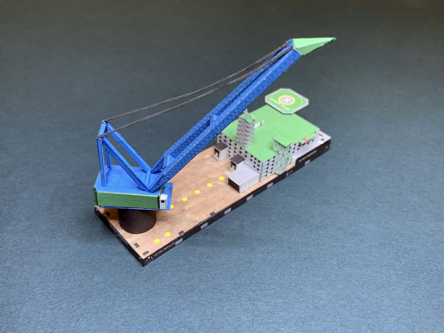 1/1250 Heavy lift marine crane TETRA HEDRON Paper Model - EcardModels