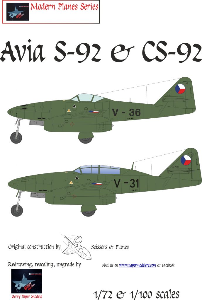 1/72 and 1/100 Avia S-92 & Avia CS-92 (2) Kit Bundle Paper Model ...