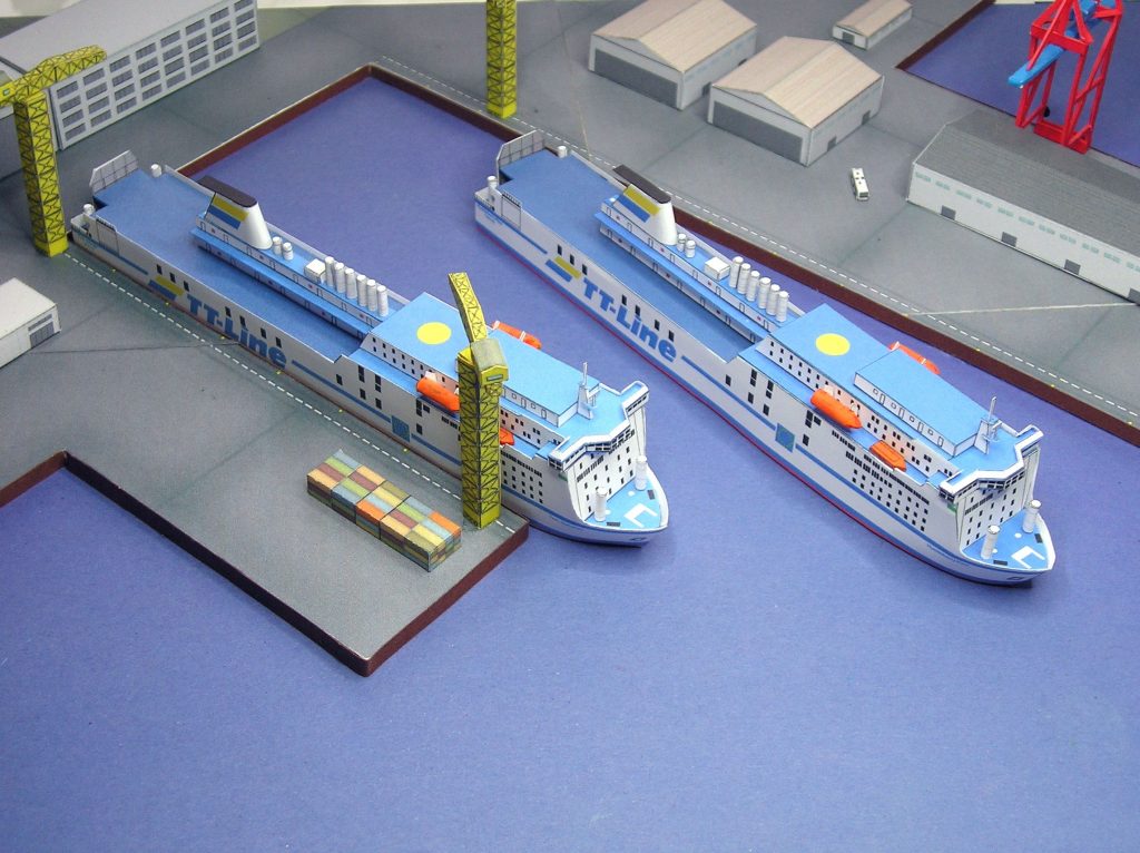 1/1250 German Ferries TOM SAWYER and HUCKLEBERRY FINN, Paper Model ...