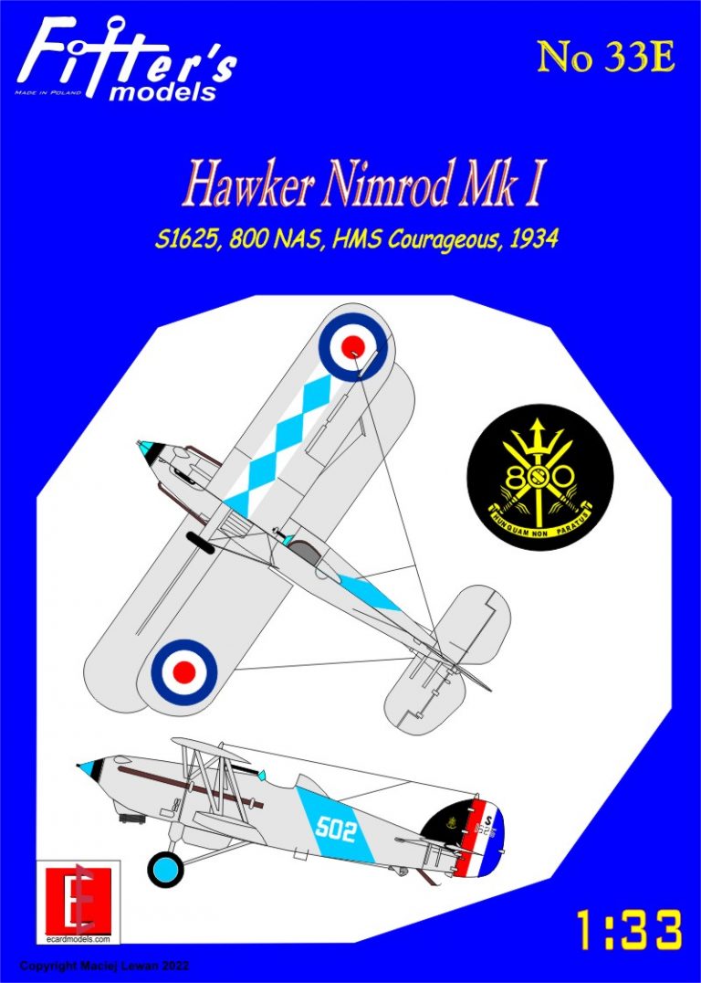 1/33 Hawker Nimrod Mk I 502 Paper Model - EcardModels