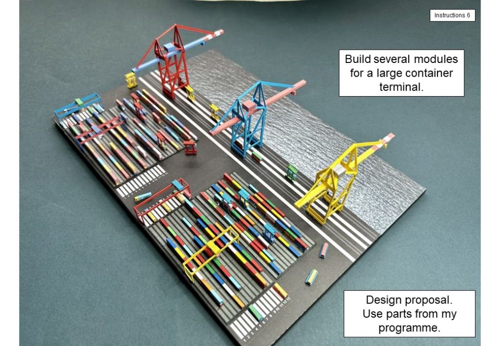 1/1250 Container Terminal Modul, Paper Model - EcardModels