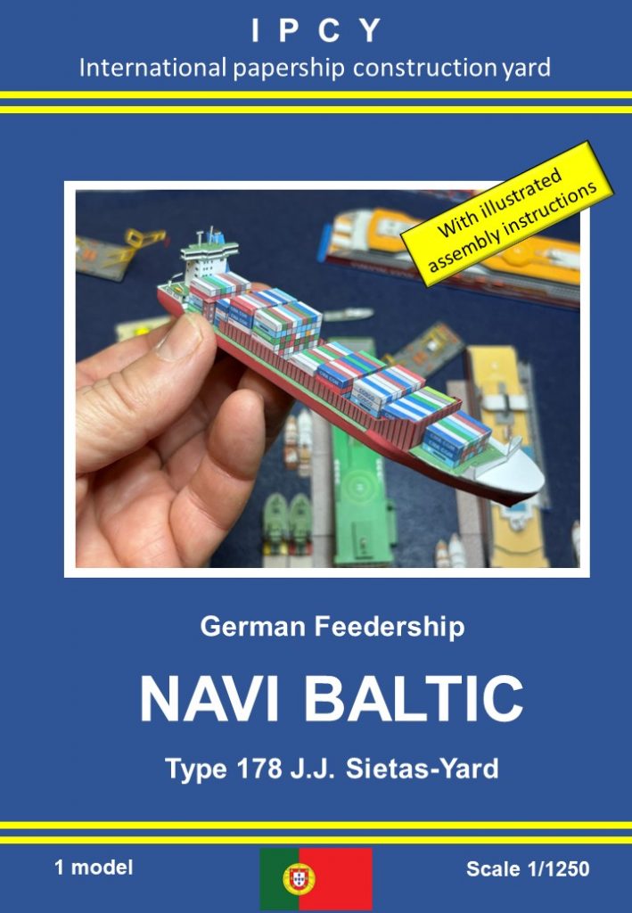 1/1250 Feedership NAVI BALTIC, Paper Model - EcardModels