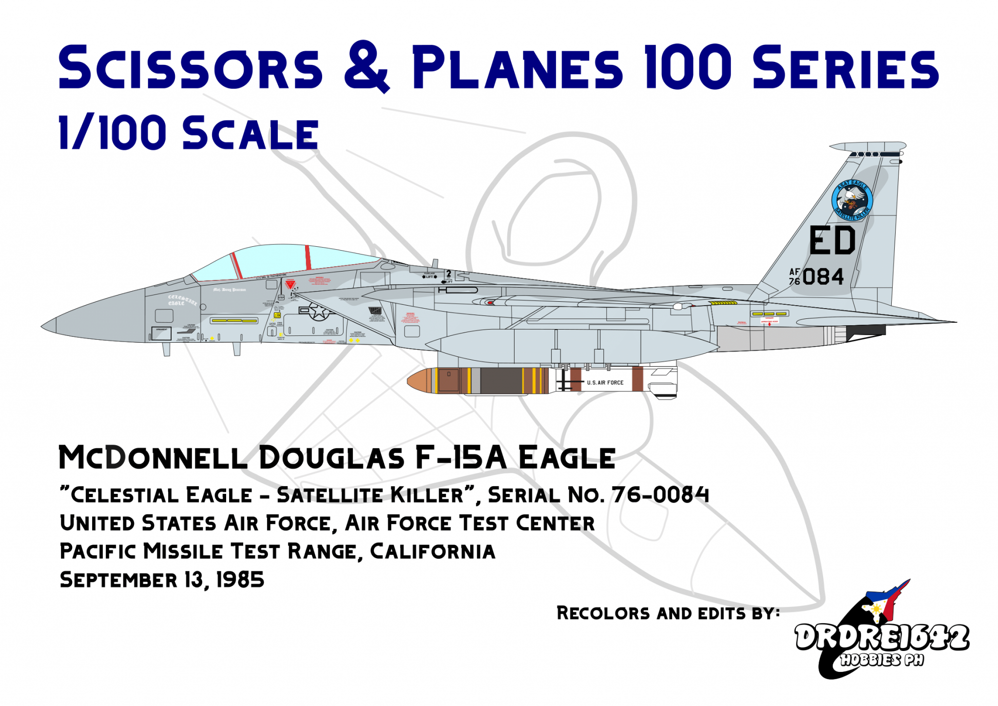 1/100 scale F-15A Eagle “Satellite Killers” Bundle - EcardModels