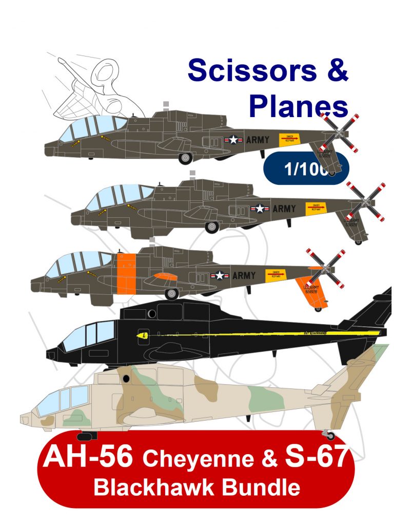 1/100 snp AH-56 Cheyenne and S-67 Blackhawk Bundle Paper Model ...