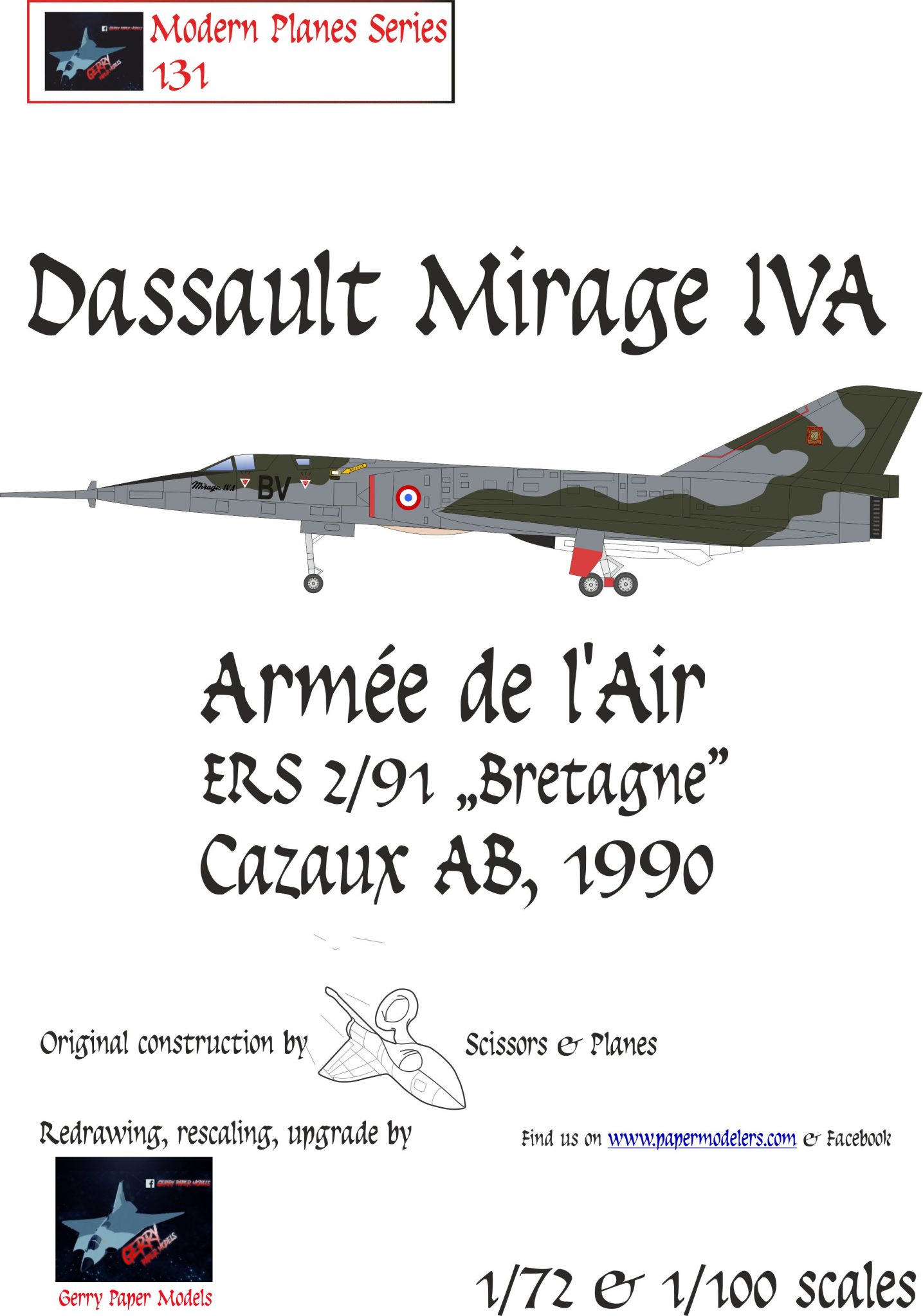 1/72 and 1/100 Dassault Mirage IVA Paper Model - EcardModels