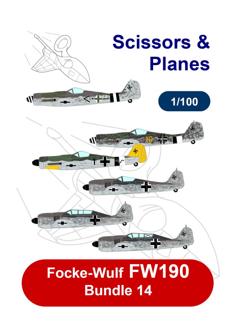 1/100 snp Focke-Wulf FW190 Bundle 14 Paper model - EcardModels
